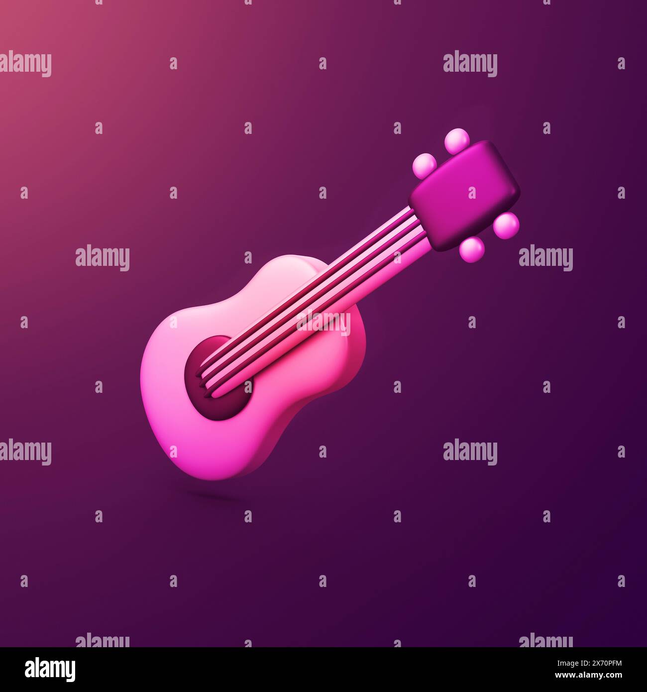 Guitar music instrument - stylized 3d CGI icon object, Not gen Ai Stock ...