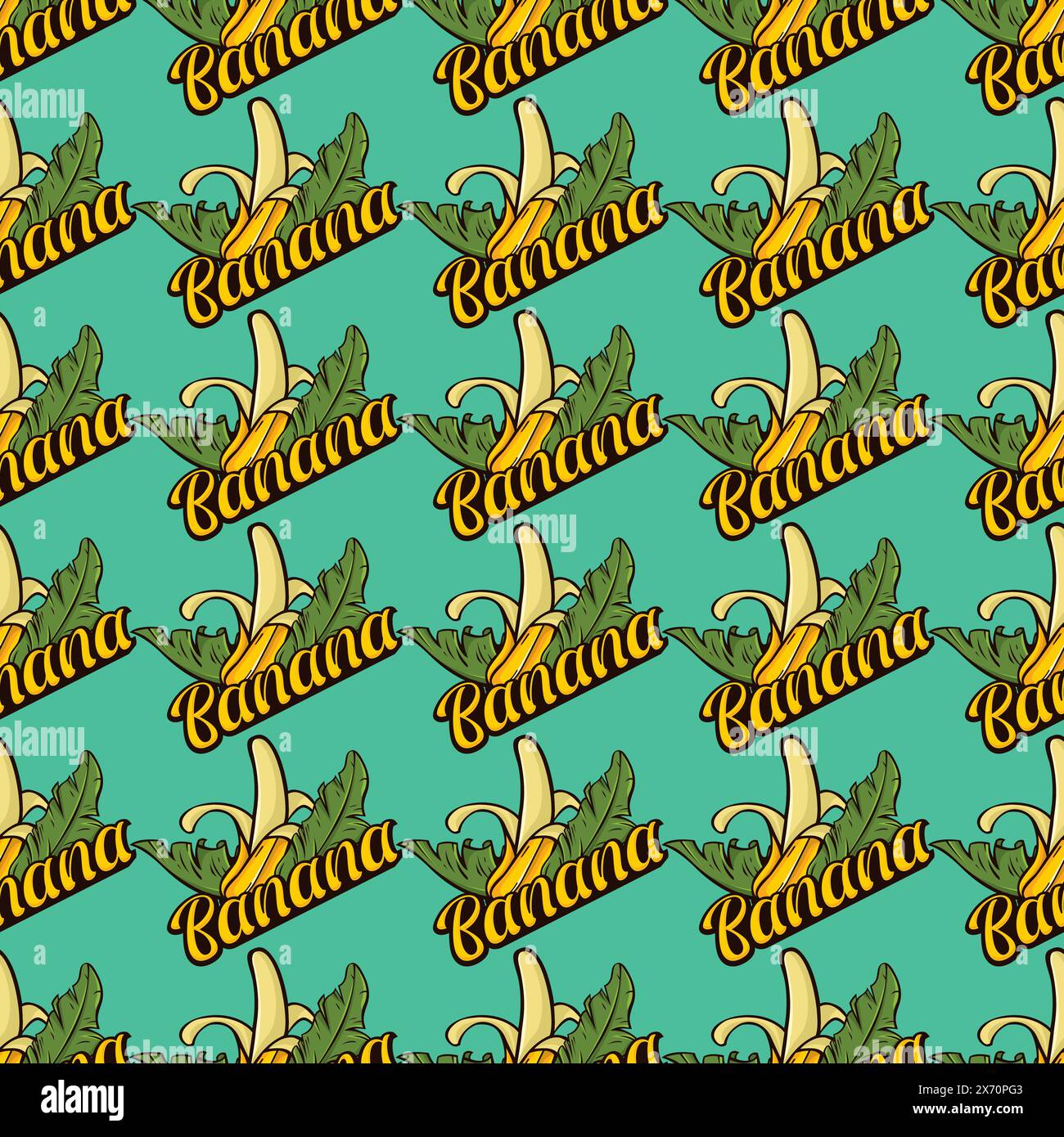 Seamless Pattern Bananas Symbol, Banana Background. banana leaf vector ...