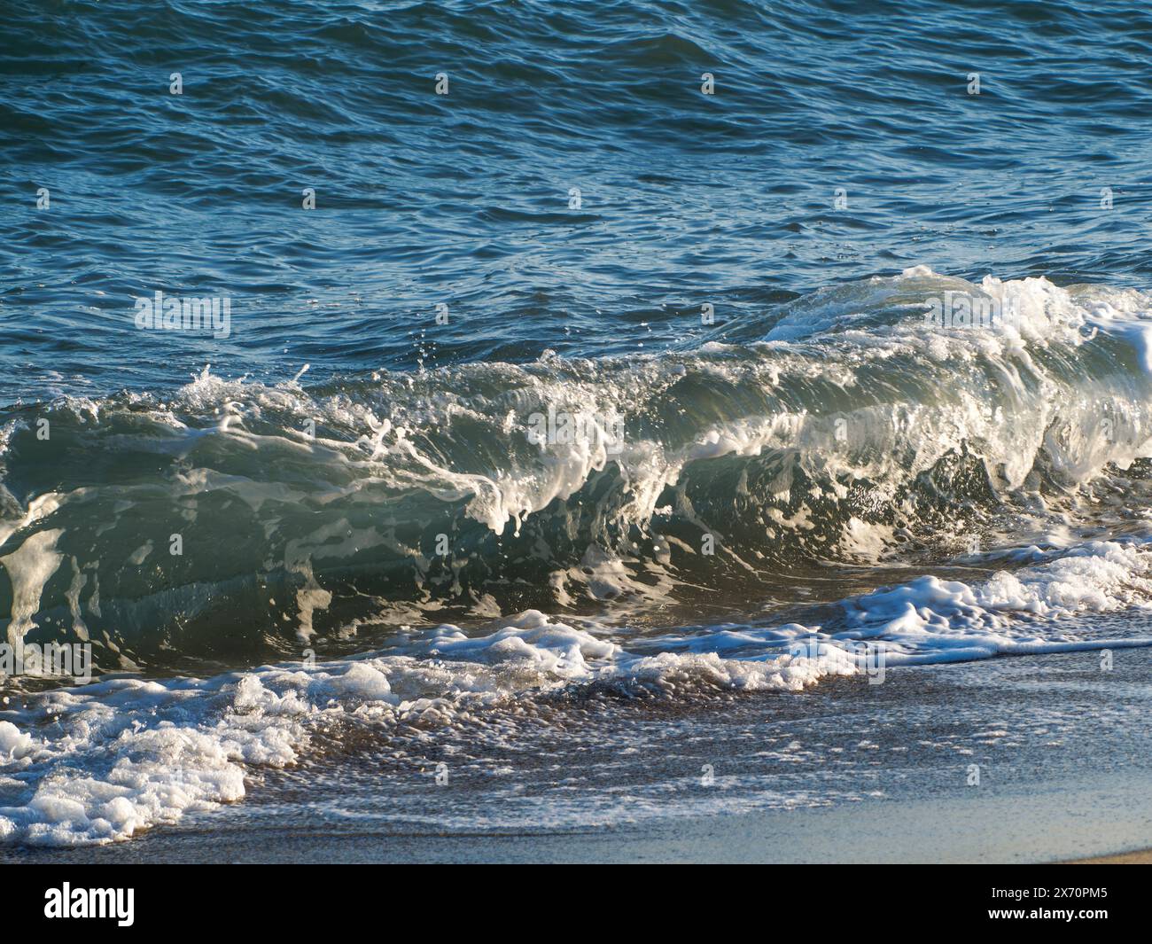 Beautiful curved water waves are used as a background image. Ocean wave ...