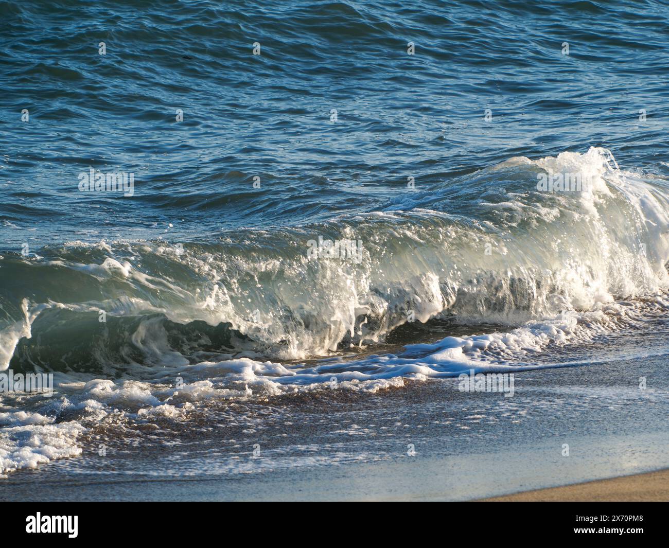 Beautiful curved water waves are used as a background image. Ocean wave ...