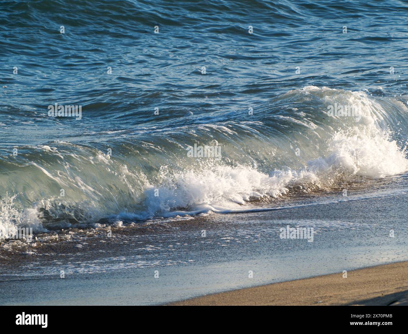 Beautiful curved water waves are used as a background image. Ocean wave ...