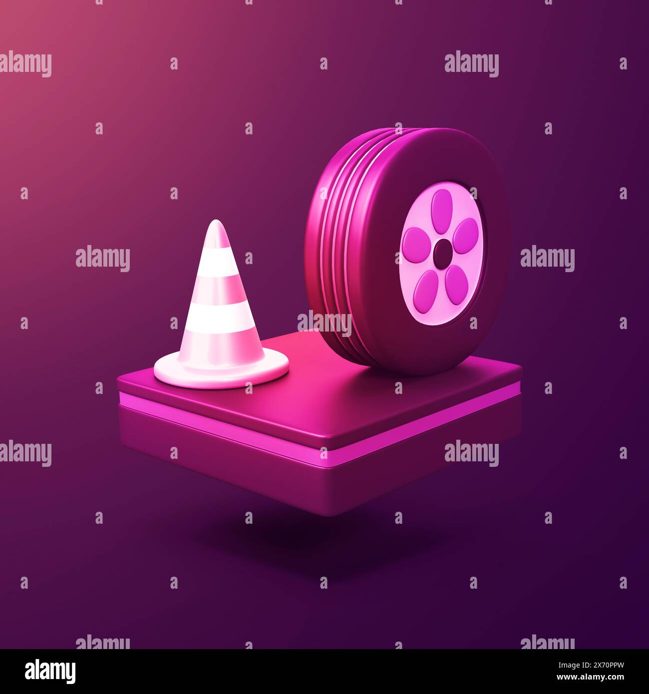 Road wheel cone - stylized 3d CGI icon object, Not gen Ai Stock Photo ...