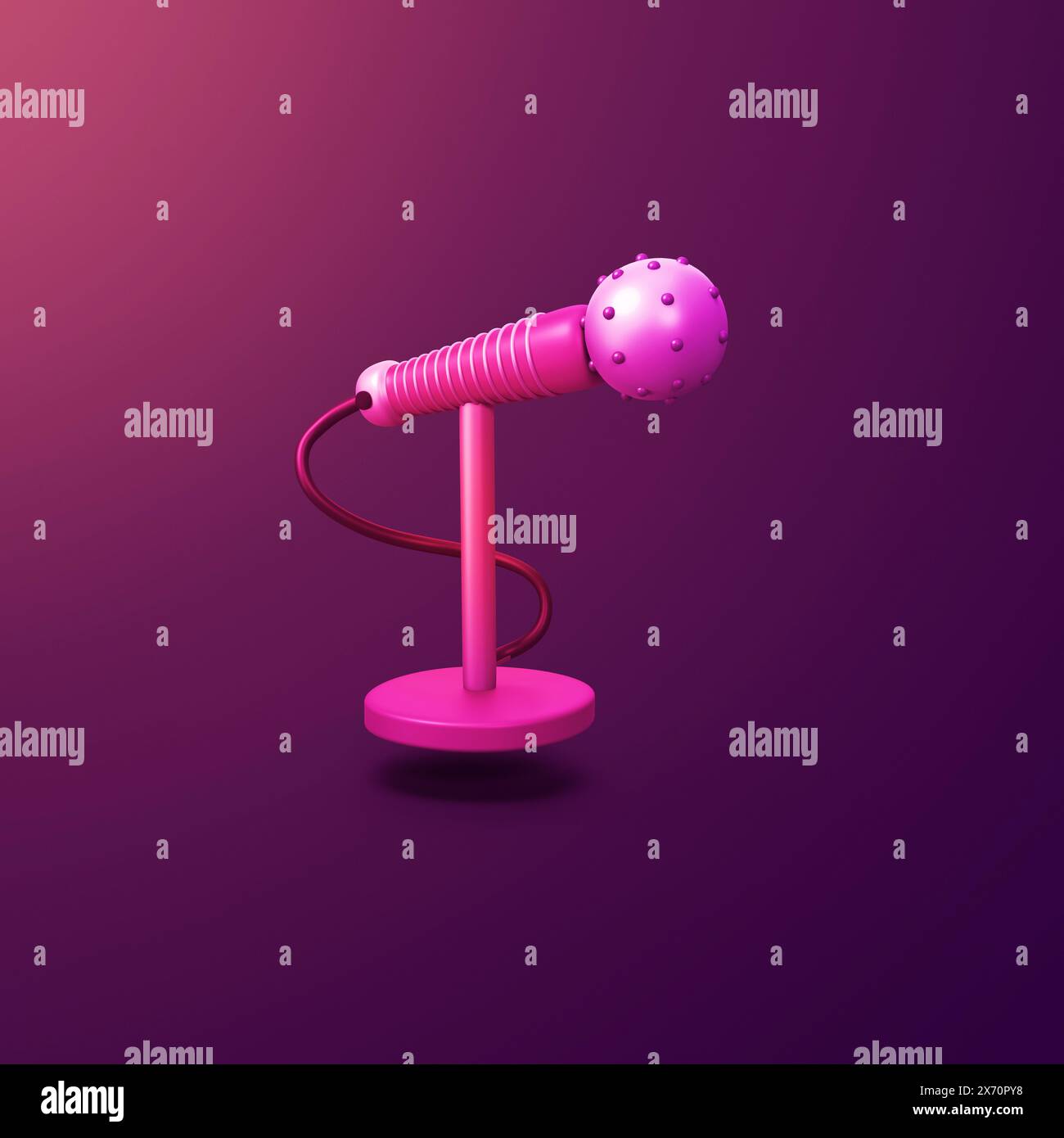 Microphone - stylized 3d CGI icon object, Not gen Ai Stock Photo - Alamy