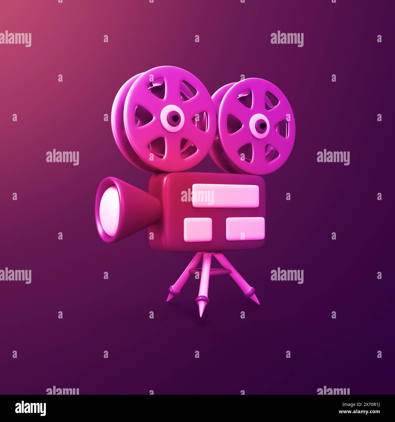 Old school movie camera - stylized 3d CGI icon object, Not gen Ai Stock ...