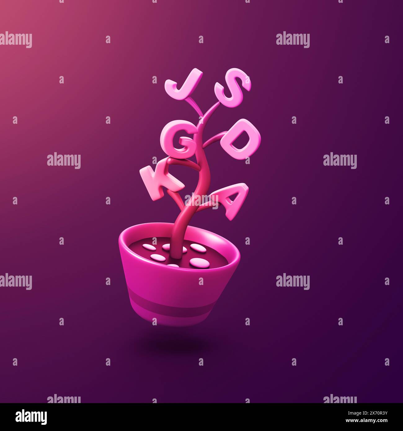 Alphabet growing as plant - stylized 3d CGI icon object, Not gen Ai ...