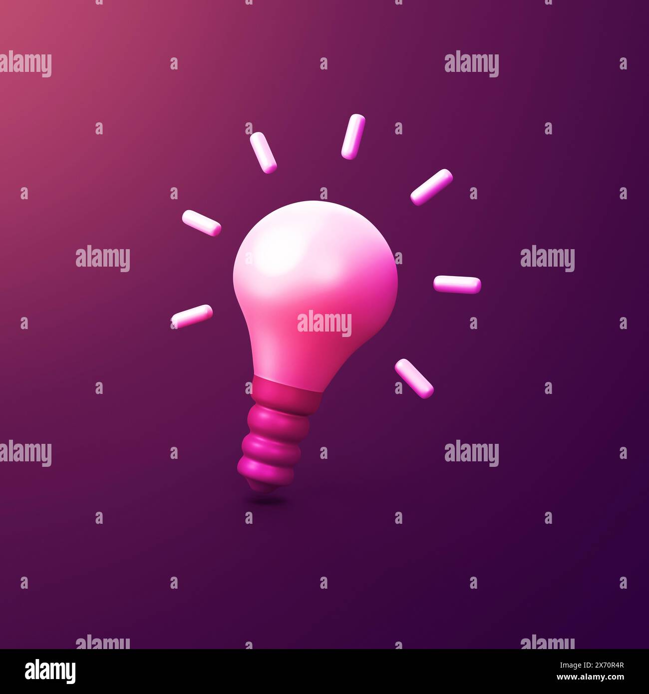 Light bulb idea symbol - stylized 3d CGI icon object, Not gen Ai Stock ...
