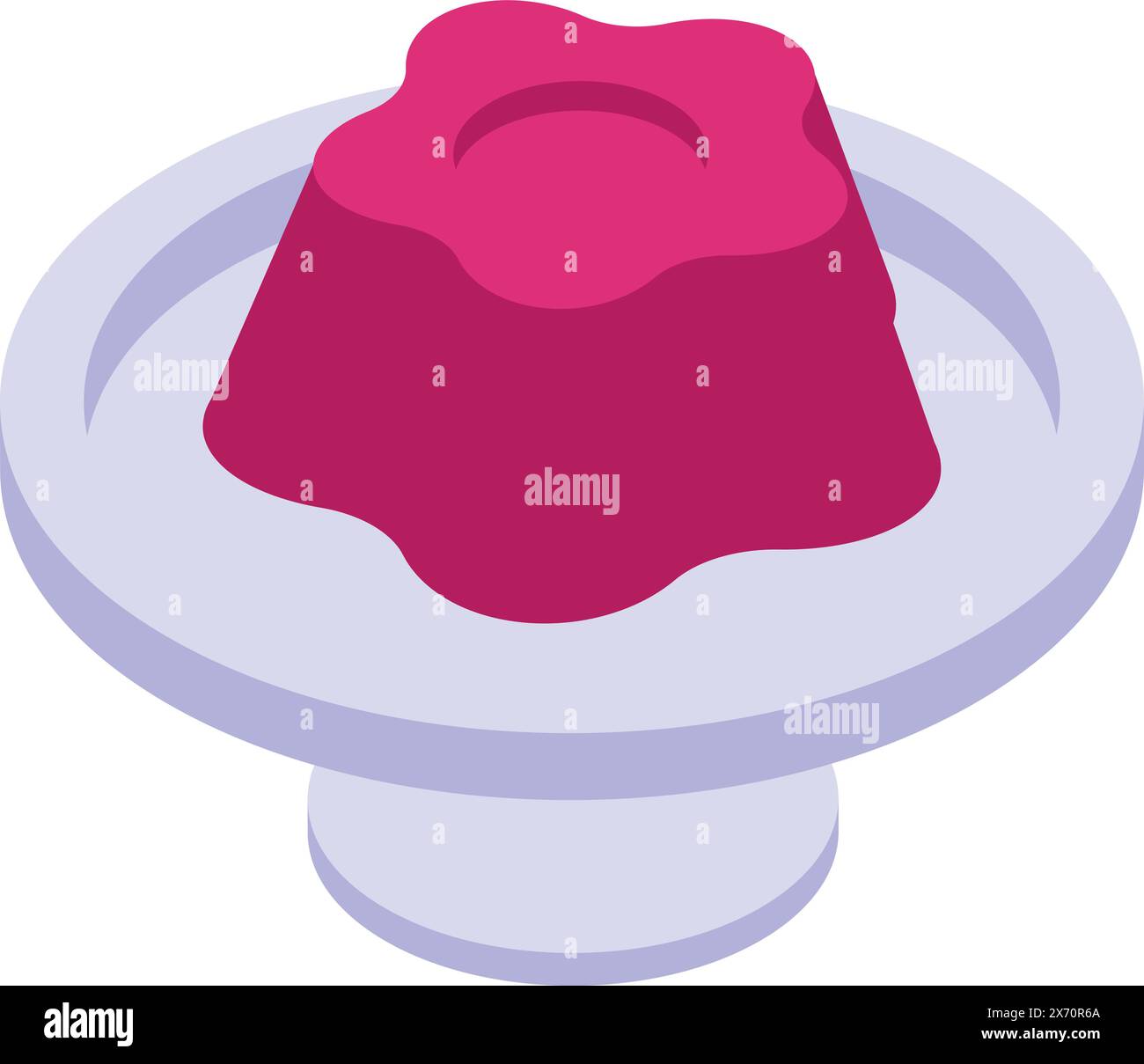 Vibrantly colored isometric jelly dessert illustration with vector ...
