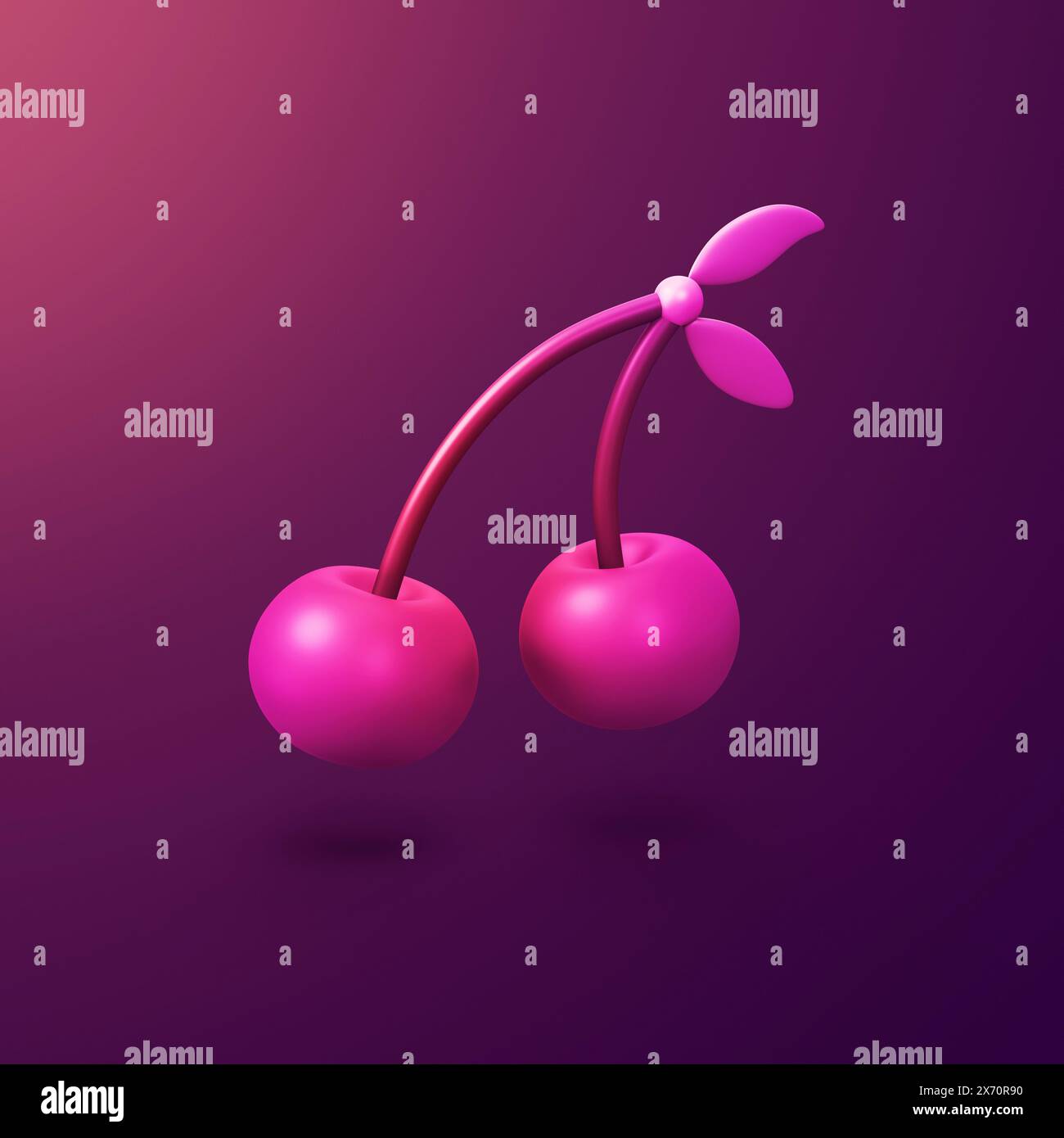 Cherries - stylized 3d CGI icon object, Not gen Ai Stock Photo - Alamy