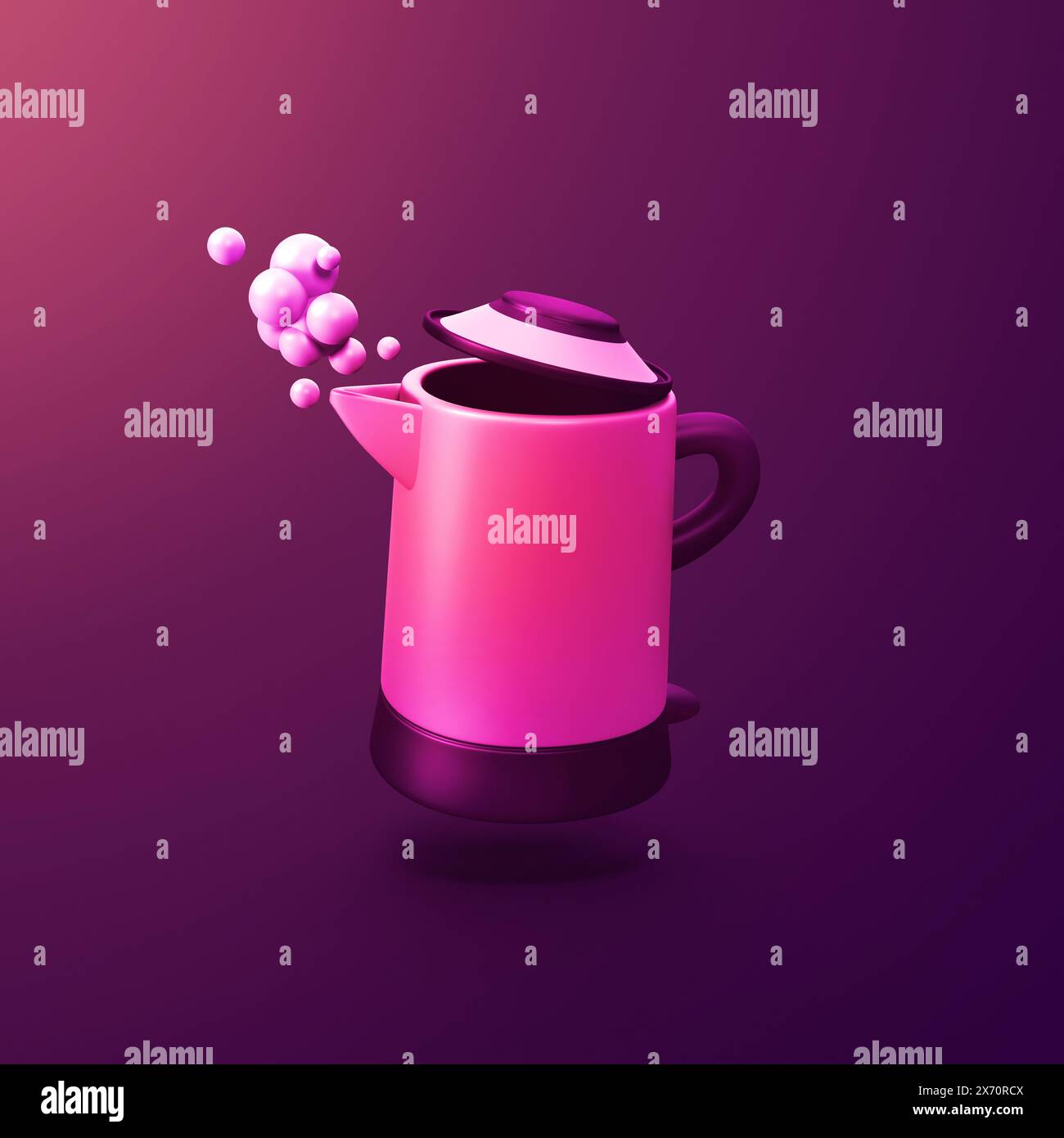 Electric kettle - stylized 3d CGI icon object, Not gen Ai Stock Photo ...