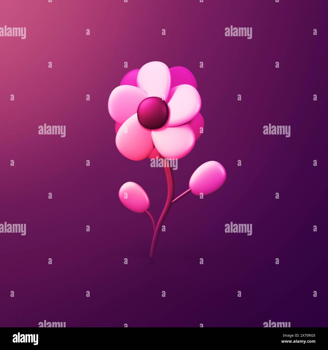 Flower - stylized 3d CGI icon object, Not gen Ai Stock Photo - Alamy