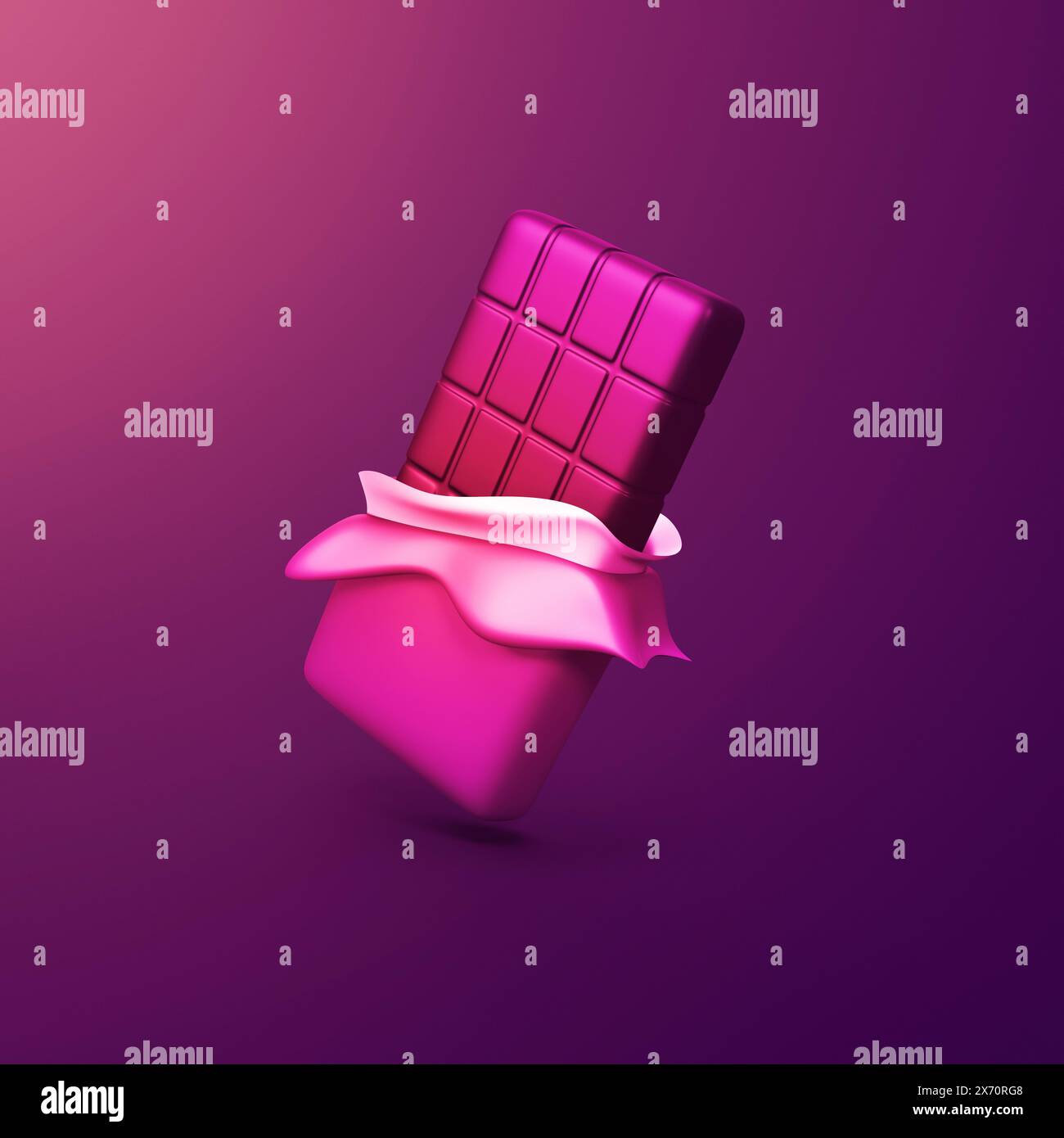 Opened chocolate bar - stylized 3d CGI icon object, Not gen Ai Stock ...