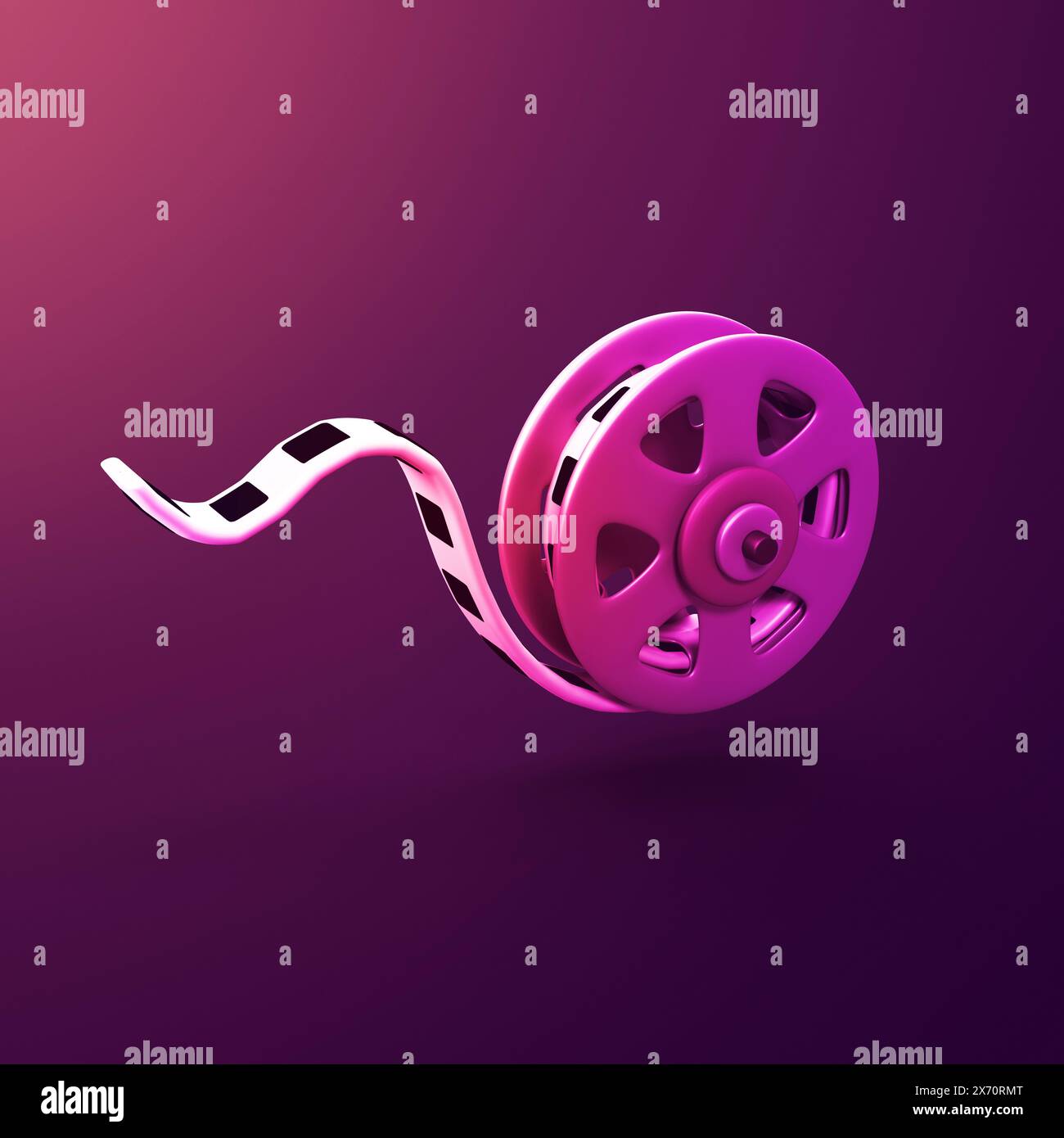 Film strip movie wheel - stylized 3d CGI icon object, Not gen Ai Stock ...