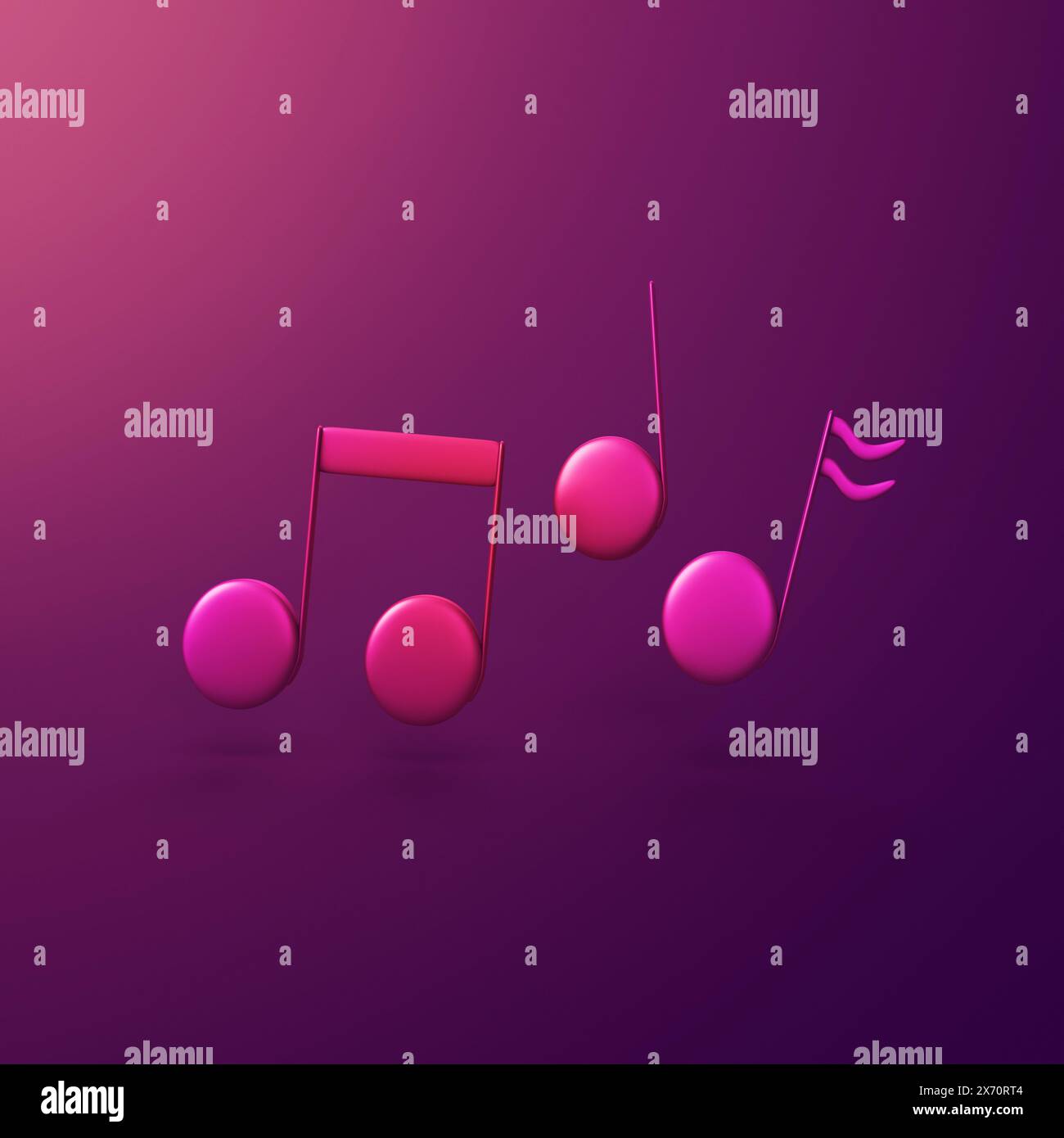 Music notes - stylized 3d CGI icon object, Not gen Ai Stock Photo - Alamy