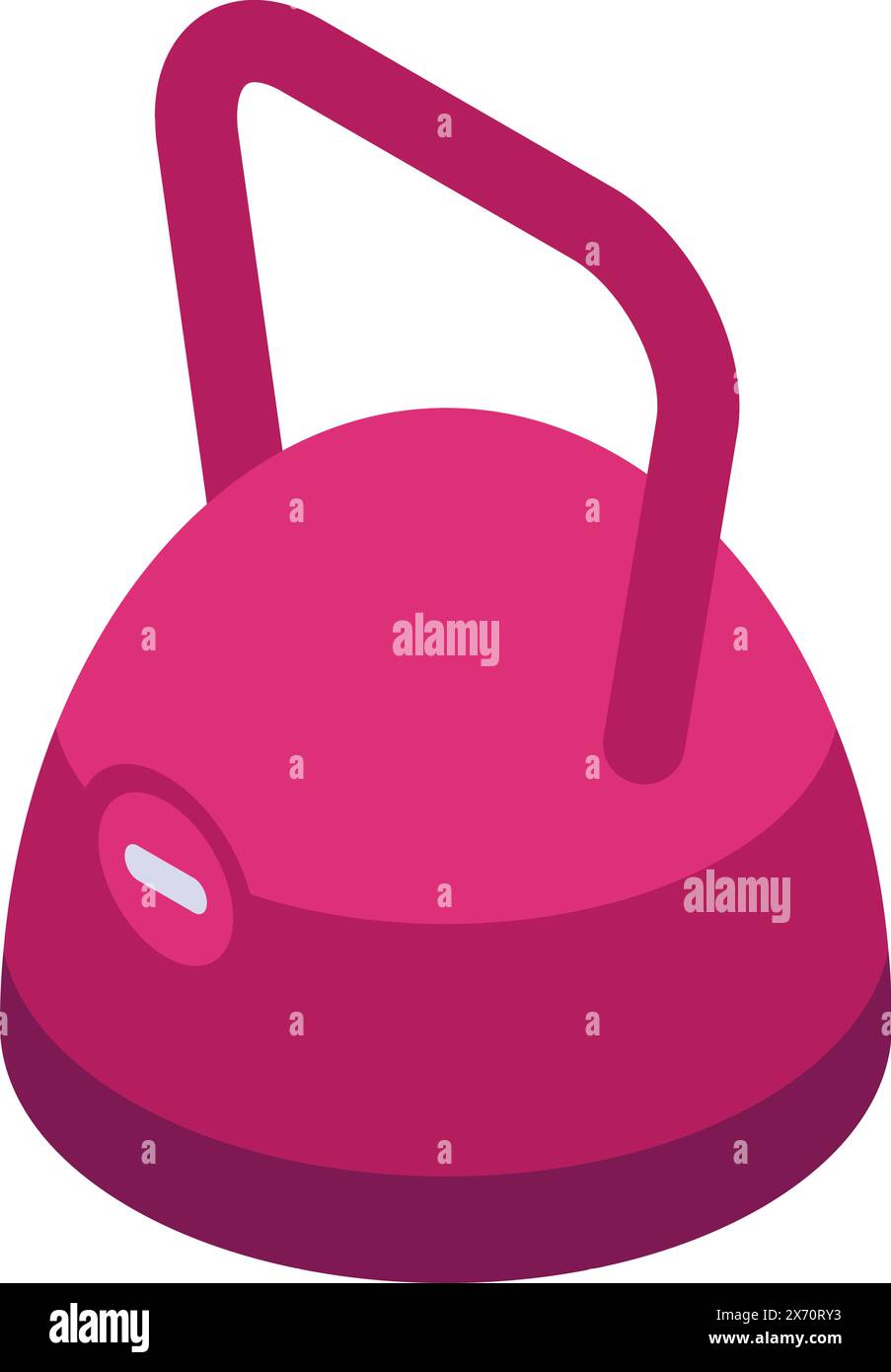 Graphic illustration of a pink curling stone with a handle, isolated on ...