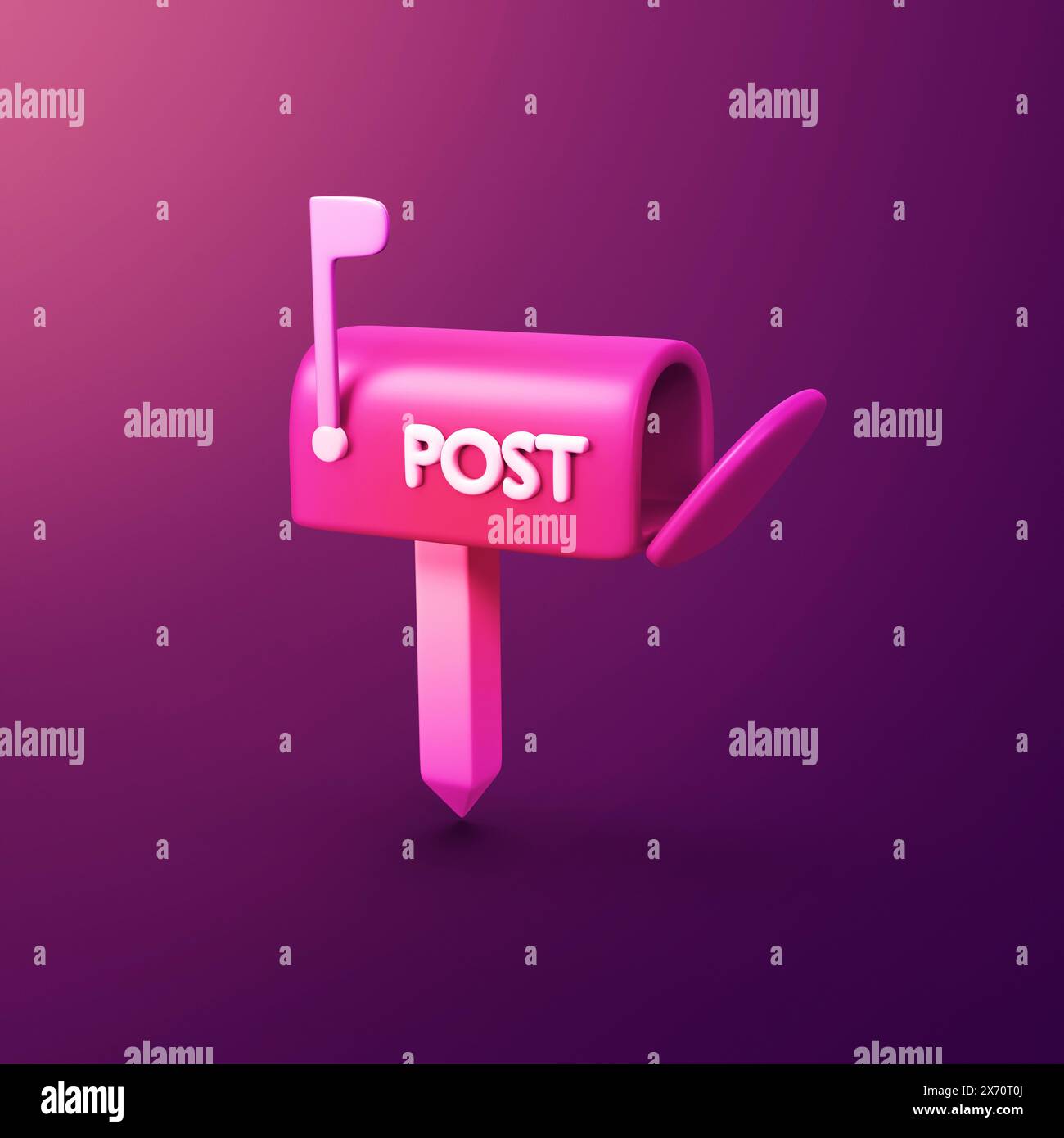 Mail box post - stylized 3d CGI icon object, Not gen Ai Stock Photo - Alamy