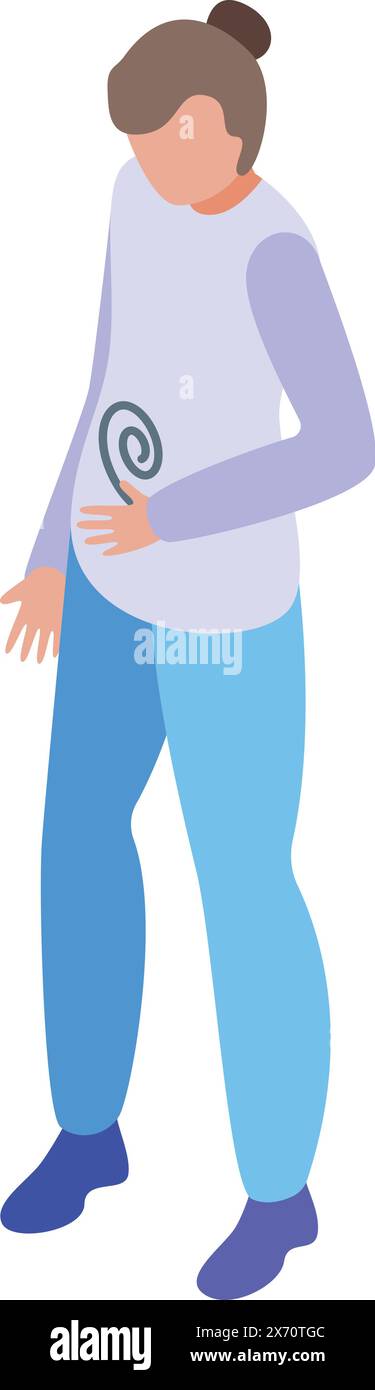 Illustration of a stylish pregnant woman holding her baby bump ...