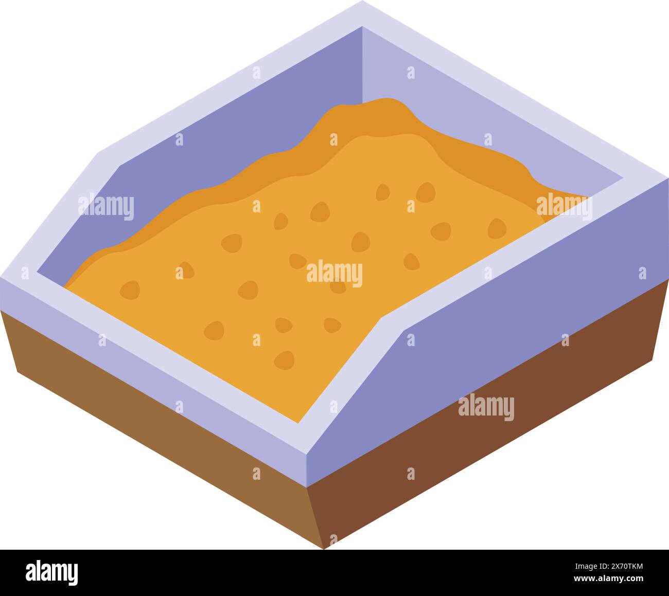 Isometric sandbox vector illustration for children outdoor play area ...