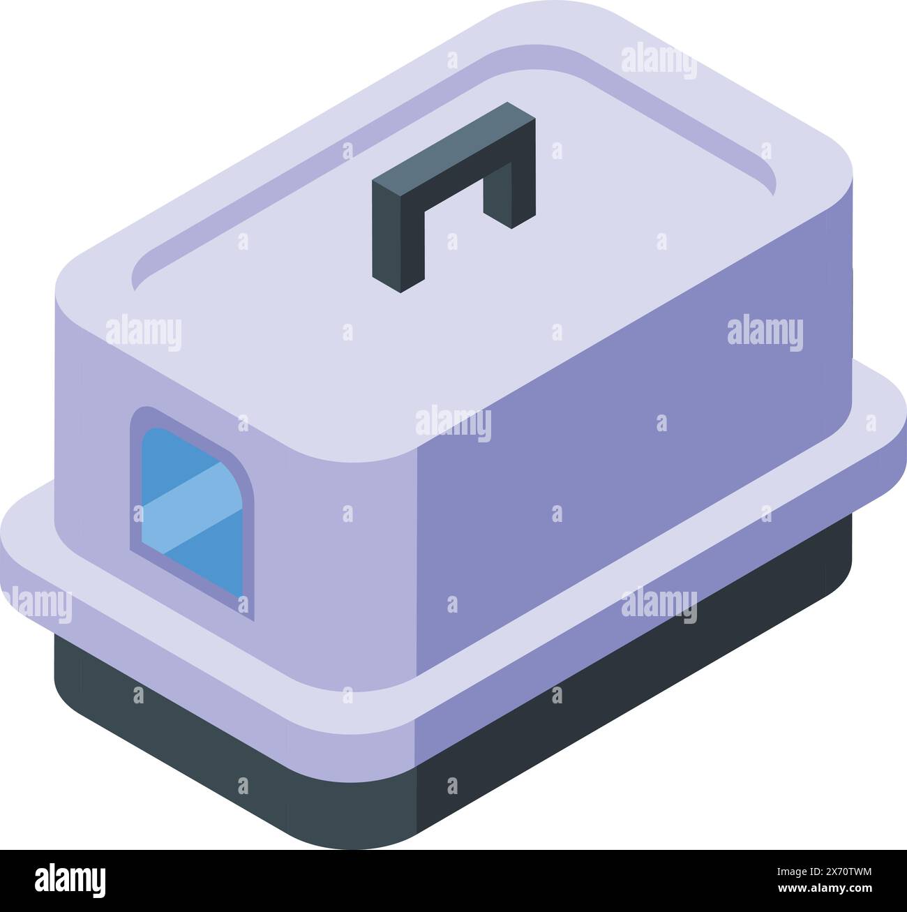 Modern isometric purple toaster icon illustration for kitchen ...