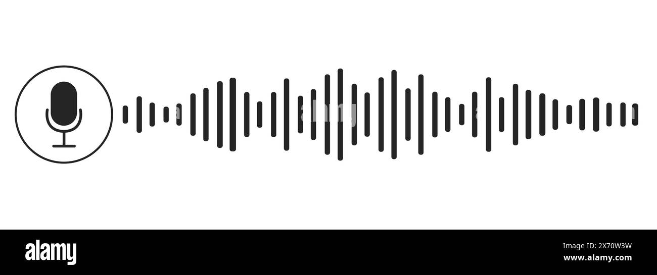 Sound record wave, talk, voice chat, phone app screen, audio player ...