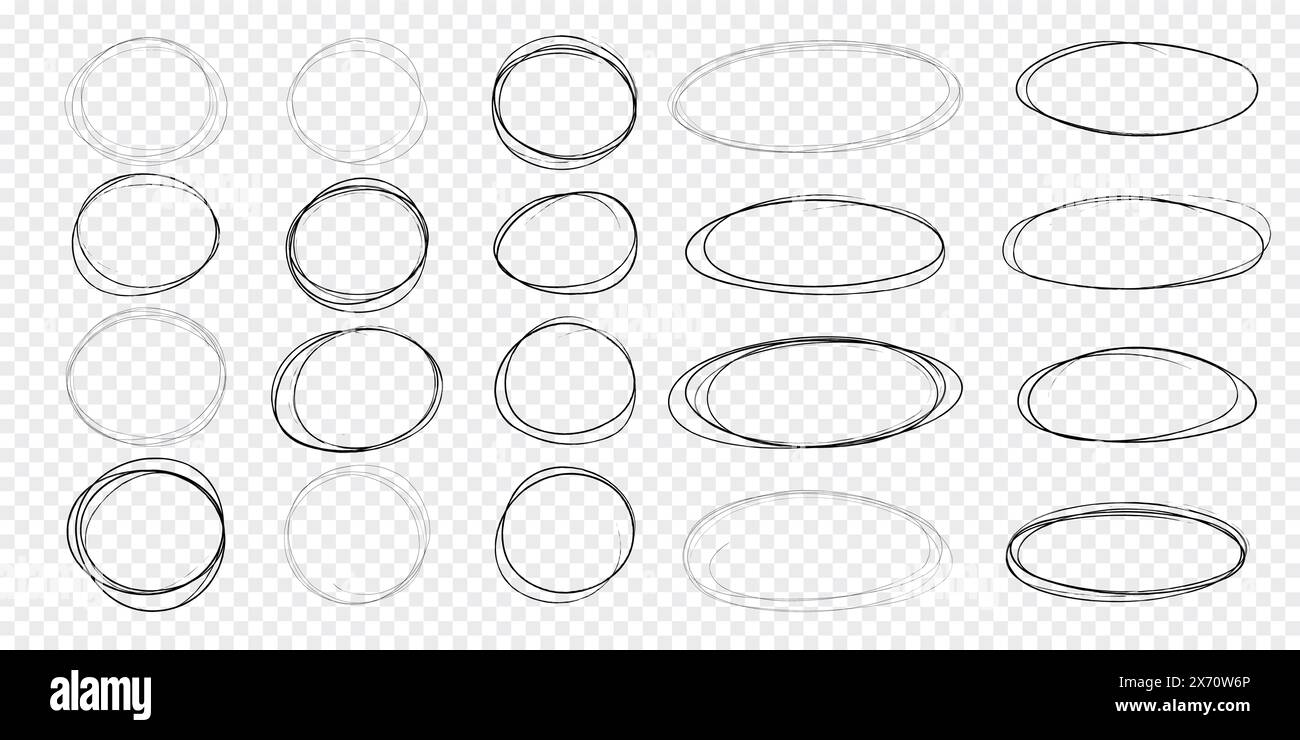 Circle scrible circular emphasis frame, fast mark, pencil line doodle ...