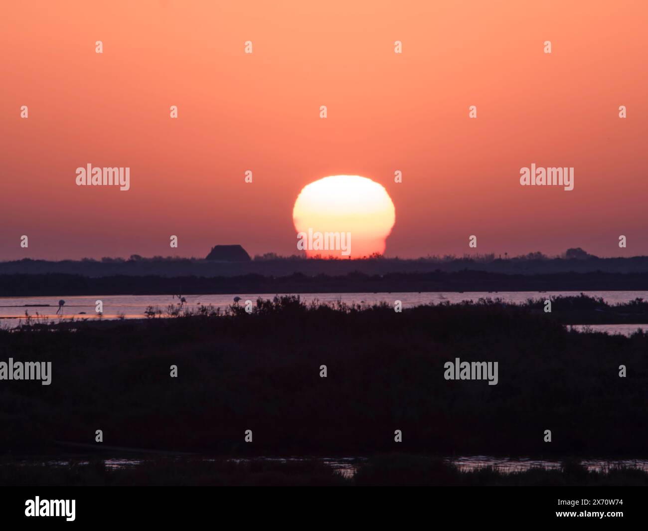 beautiful sunrise or sunset sky with sun background. Blurred seabed at ...