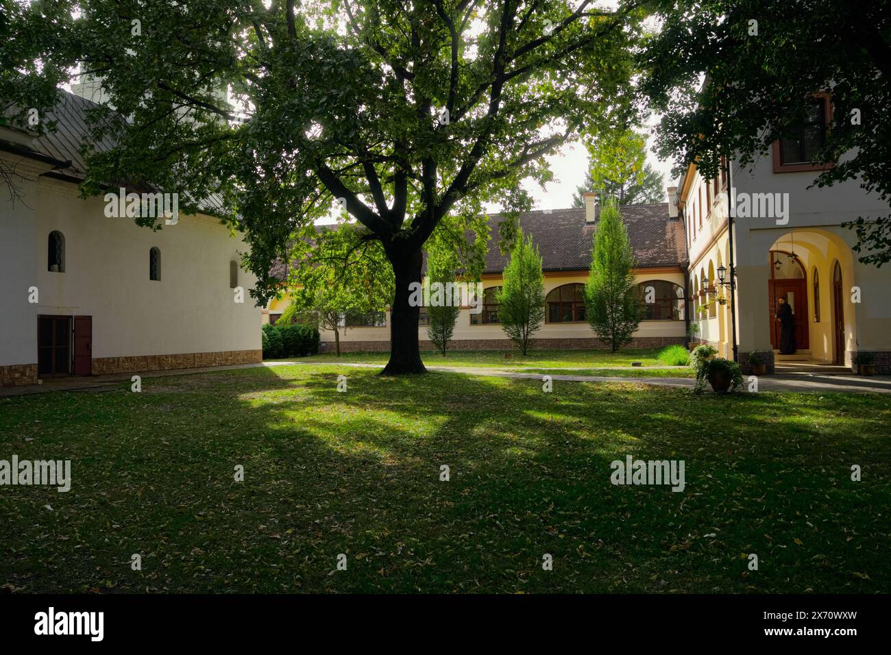 the park and the residences (konak) of Bodjani monastery, Backa ...