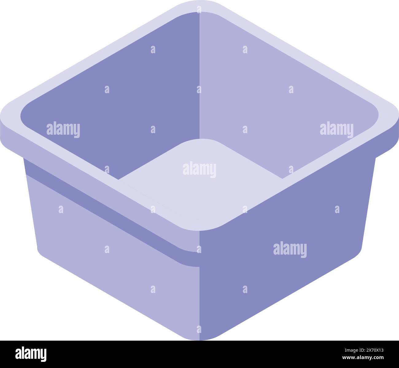 Vector graphic of a purple isometric plastic bin, ideal for ...
