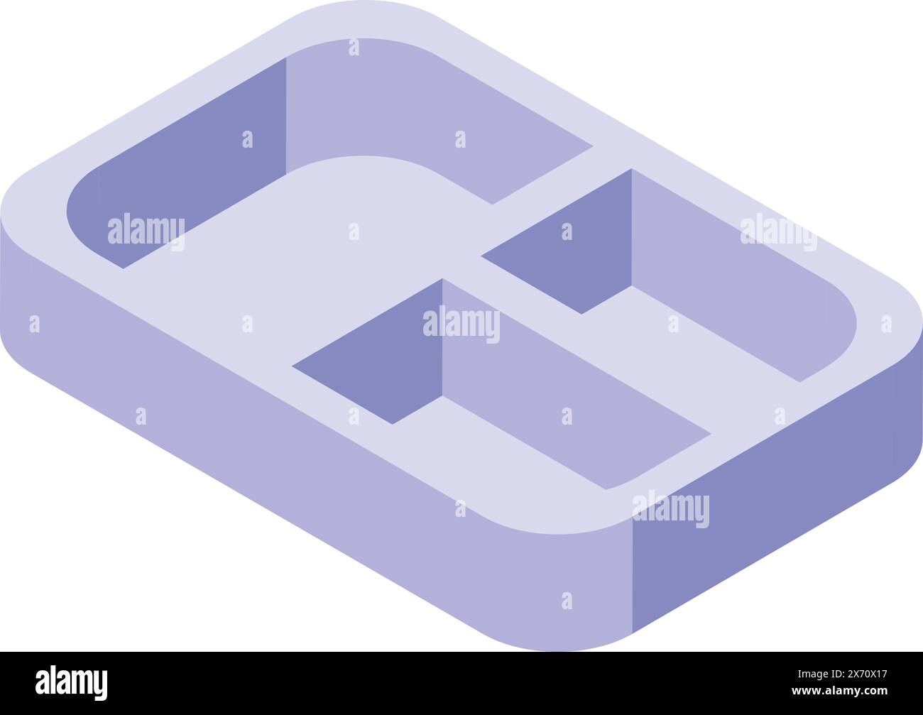 Clean, isometric representation of a traditional japanese bento box ...