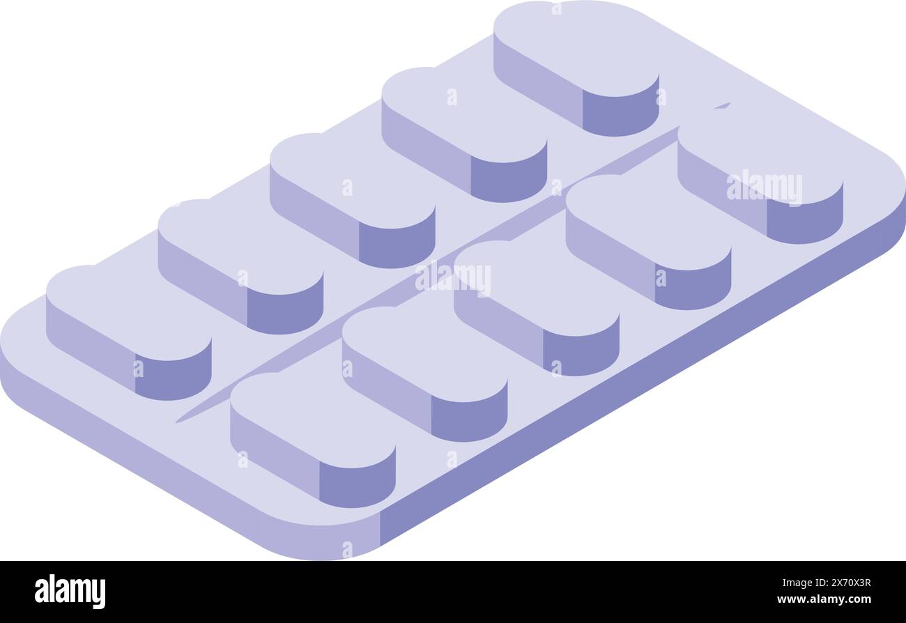 3d isometric illustration of a medication blister pack, ideal for ...