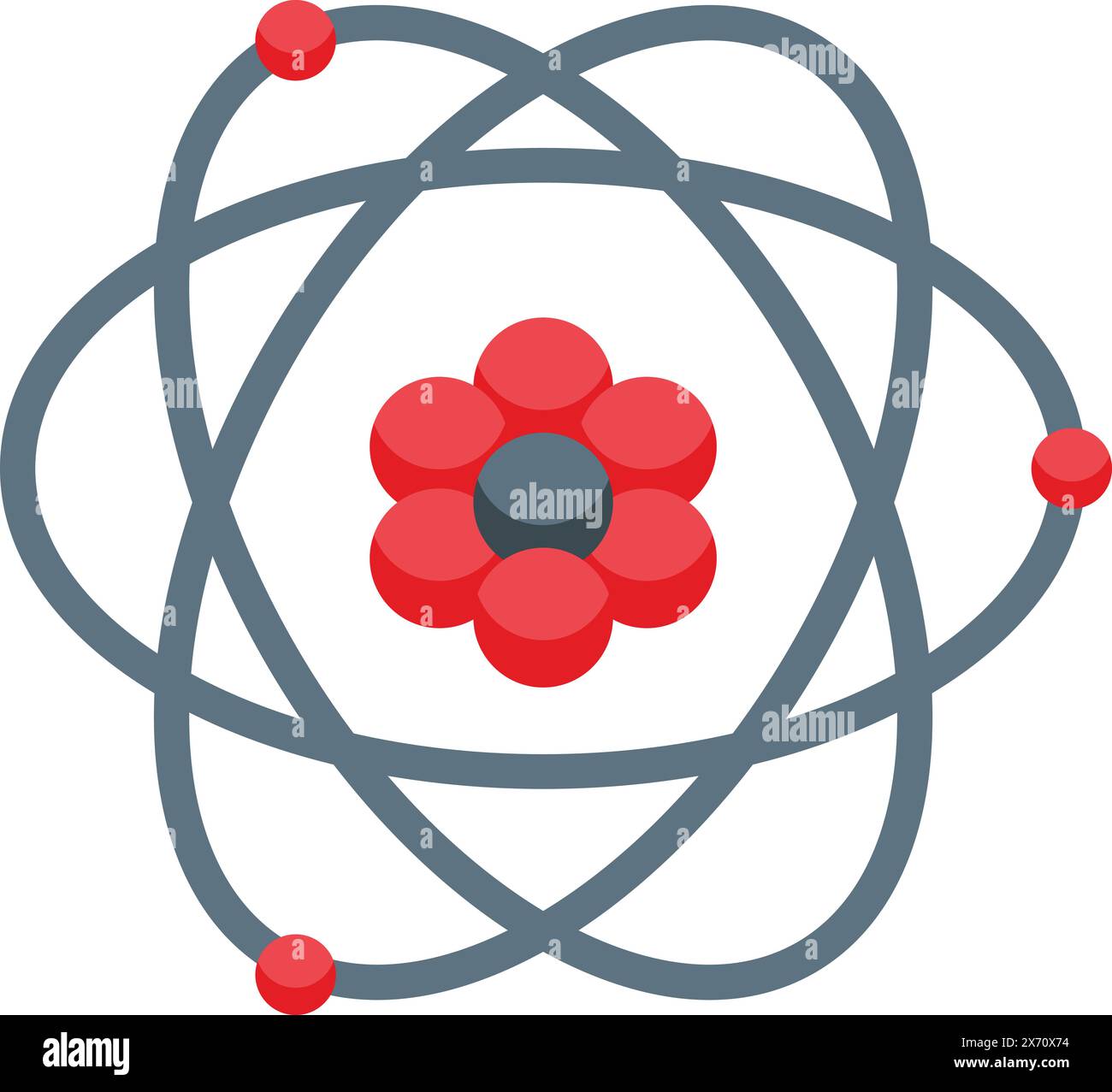 Stylized Atomic Structure With A Central Flower Symbolizing Nature And