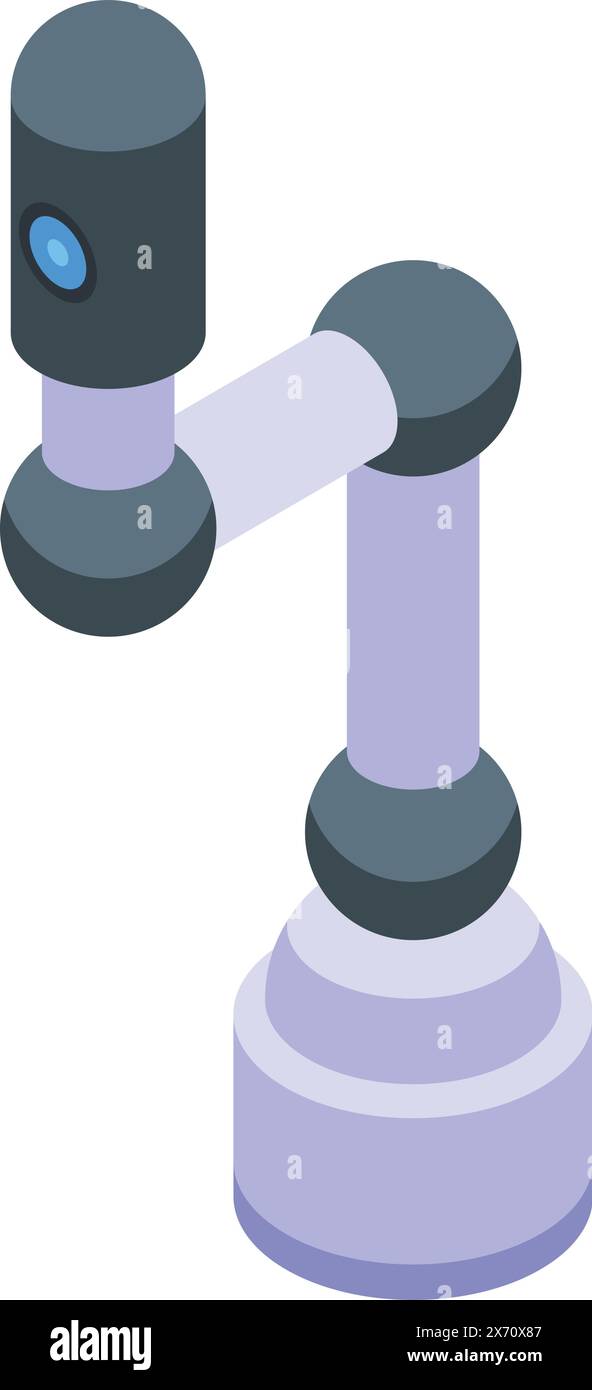 Futuristic isometric robotic arm illustration technology with advanced ...