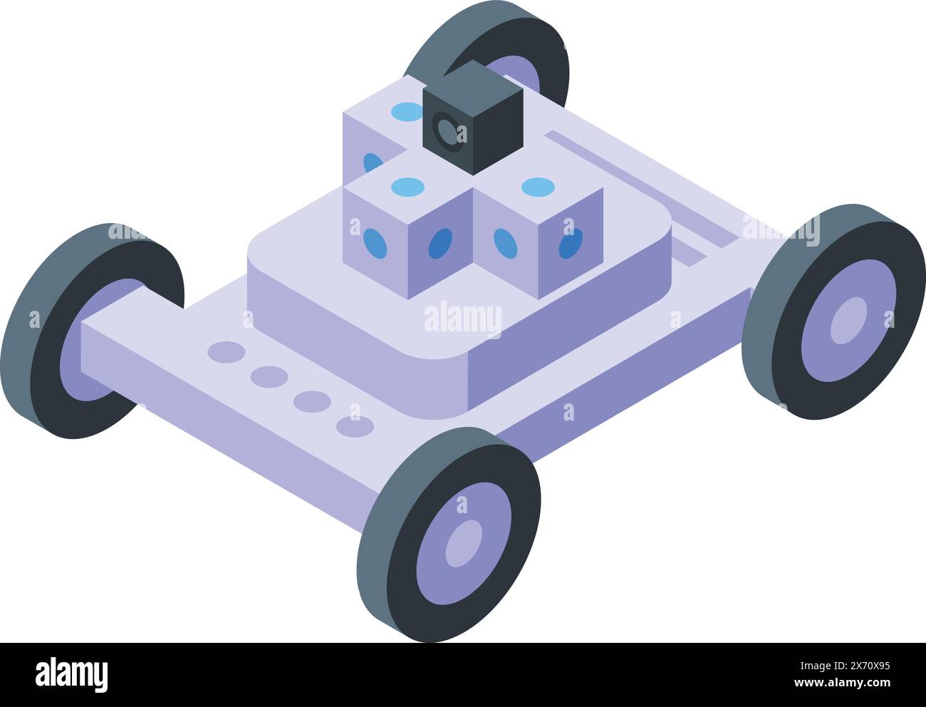 Colorful isometric illustration of a toy race car with blocks, suitable ...