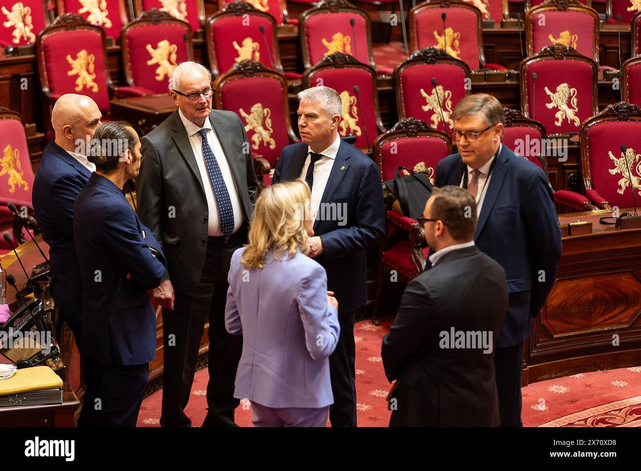 Brussels, Belgium. 17th May, 2024. Senators attend a plenary session of ...