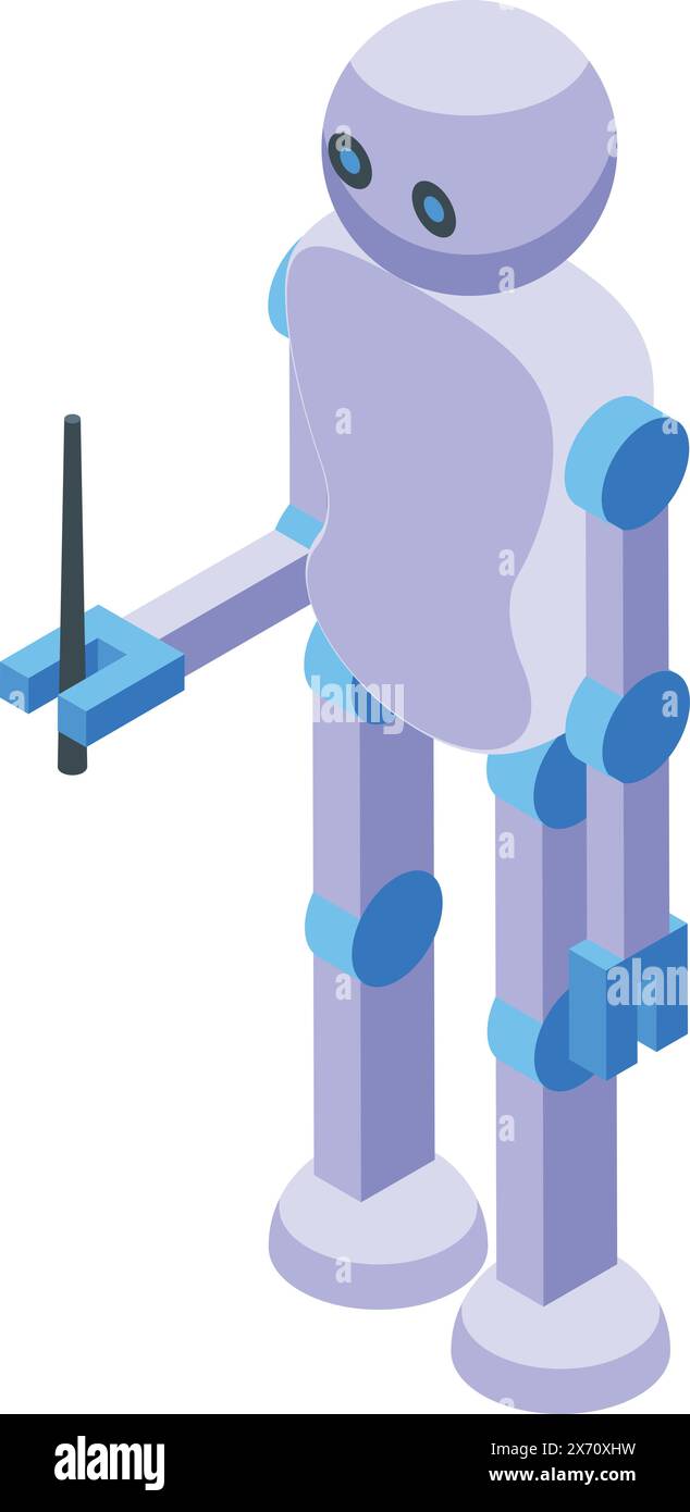 3d isometric design of a modern robot with a sleek, minimalistic style ...