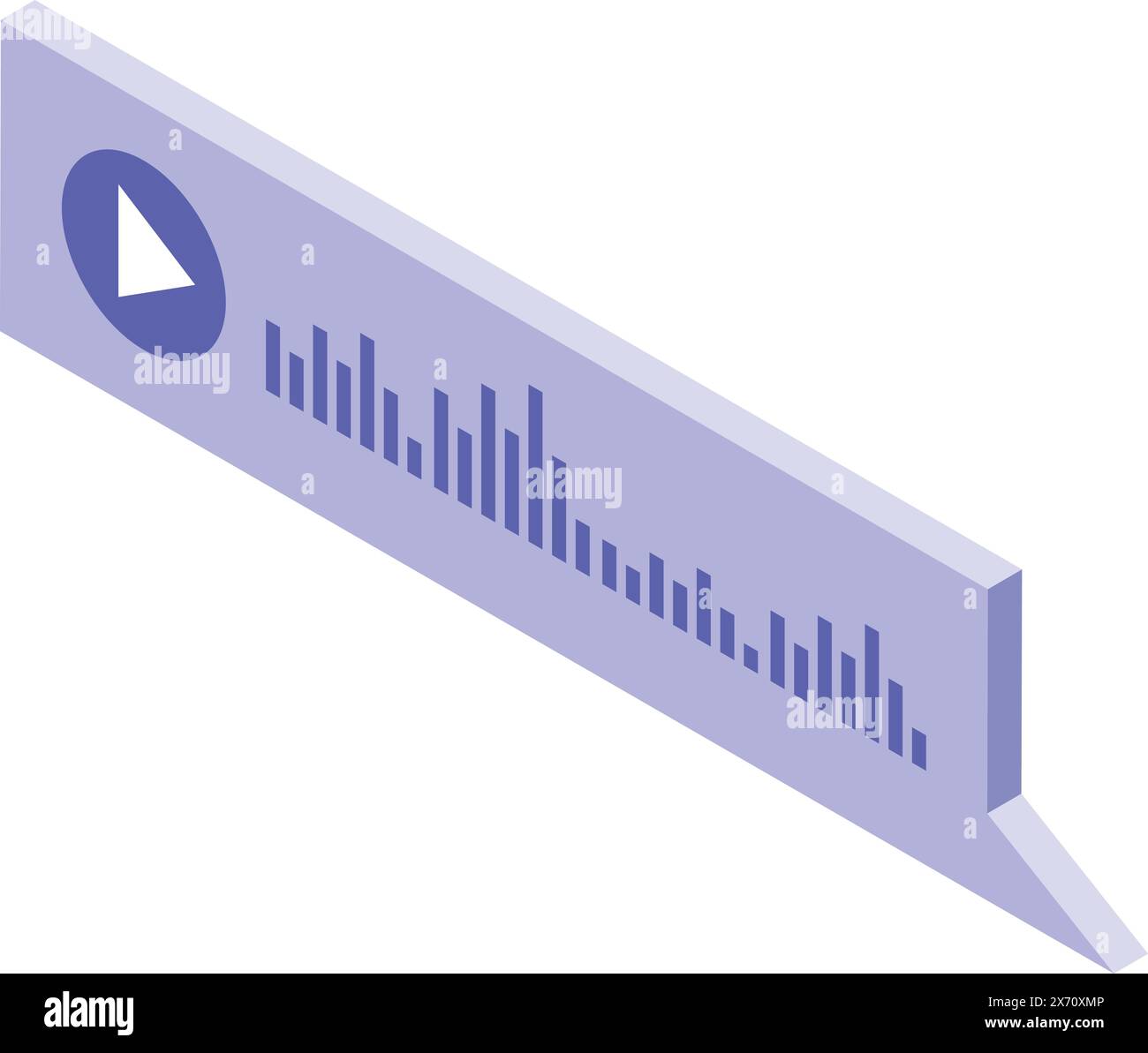 Isometric illustration of a modern video play button with a progress bar Stock Vector Image ...