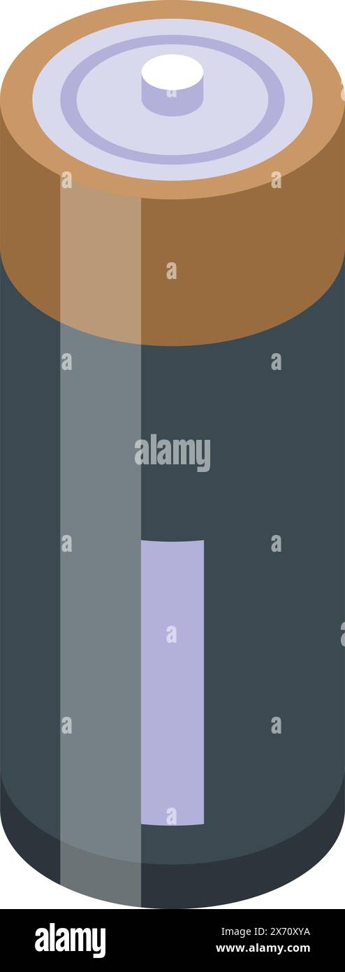 Detailed and high resolution isometric aa battery vector illustration ...