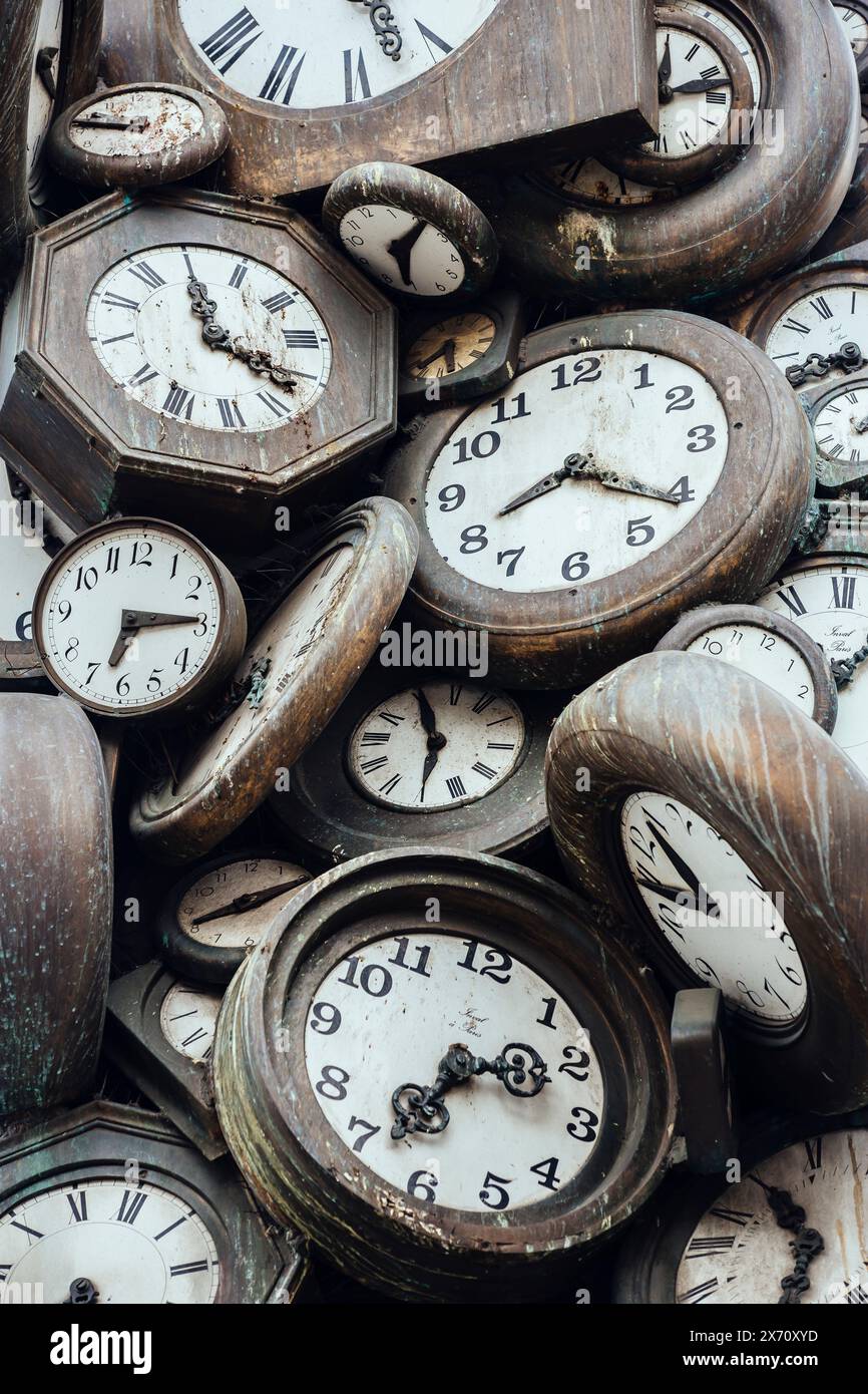 Paris, France. April 15, 2024: L'Heure de Tous monument, art sculpture ...