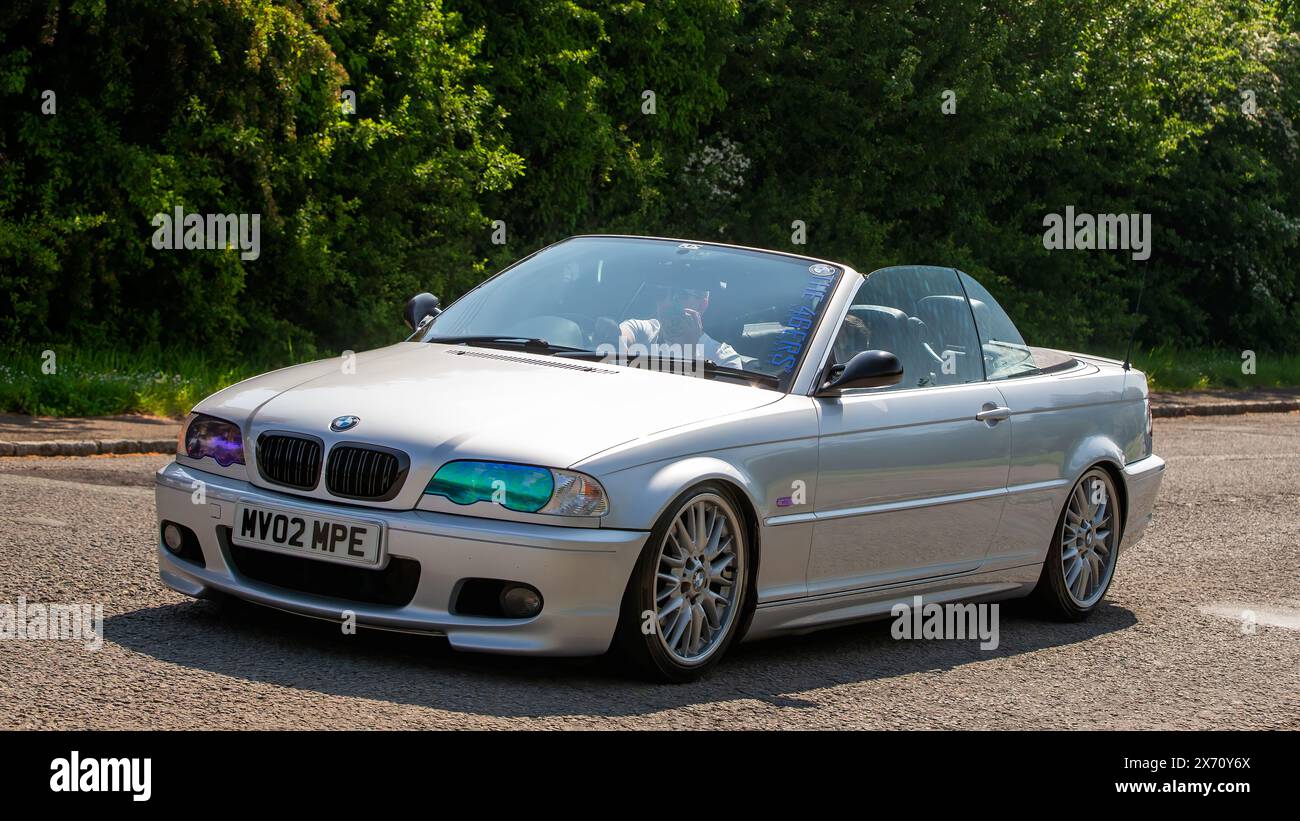 Stoke Goldington,UK - May 11th 2024:2002 silver BMW 3 series 320 ci ...