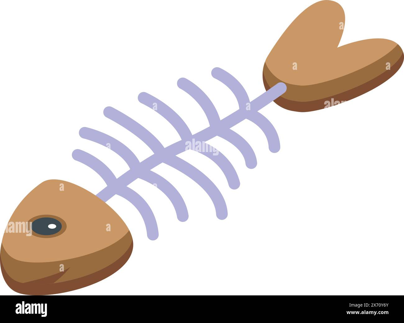 Colorful cartoon fish bone illustration with cute and quirky character ...