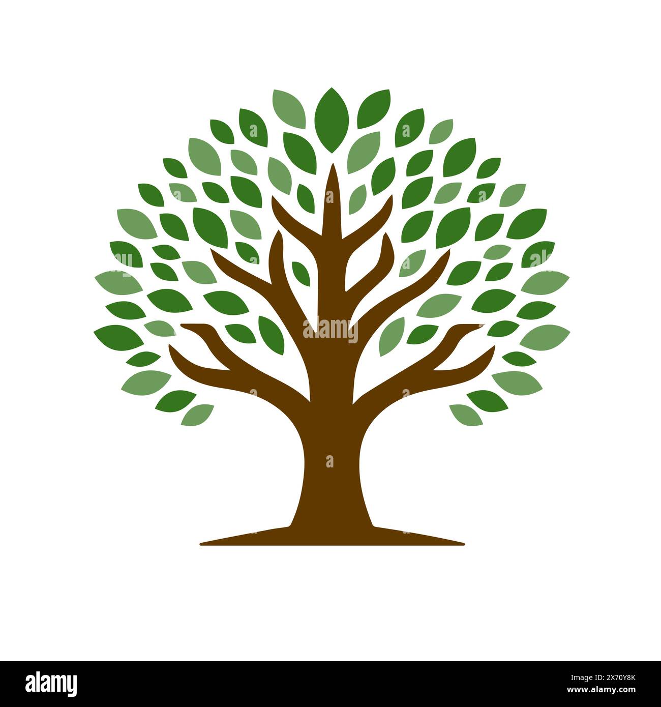 Tree logo design. Tree icon isolated. Cute tree symbol with leaves ...