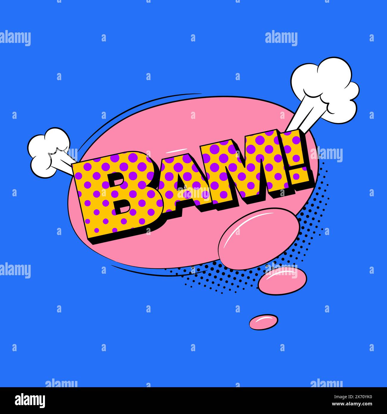 Bam retro comic speech bubble in trendy pop art style. Bright cartoon ...