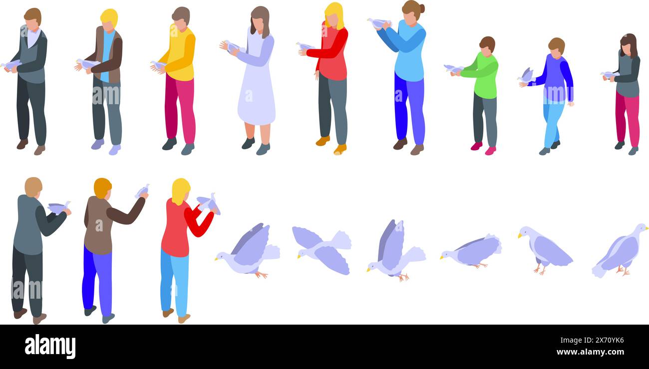 People holding white dove vector. A group of people are holding birds ...