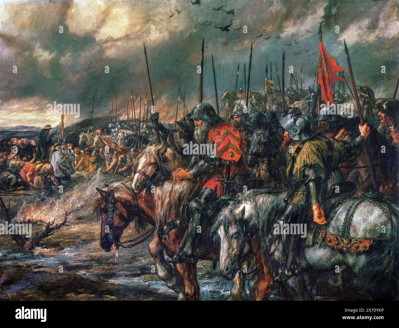 The Morning of the Battle of Agincourt or Azincourt by Sir John Gilbert ...