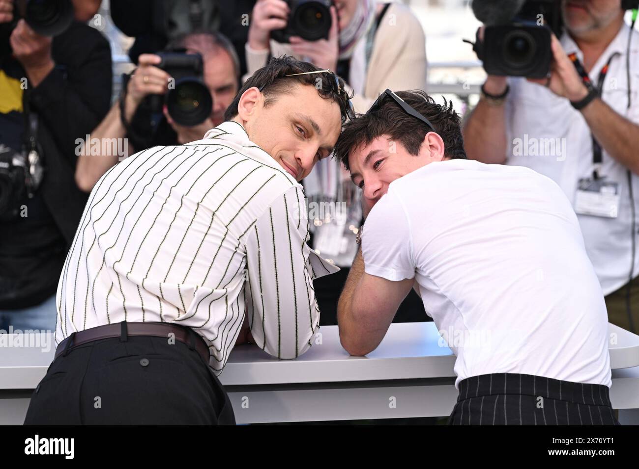 German actor and dancer Franz Rogowski (left) and Irish actor Barry ...