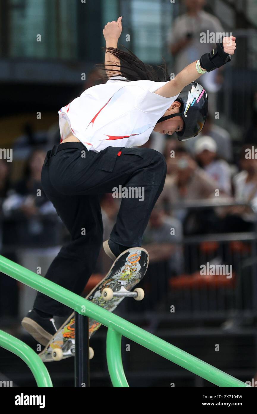 Shanghai. 17th May, 2024. Zhu Yuanling of China competes during the ...