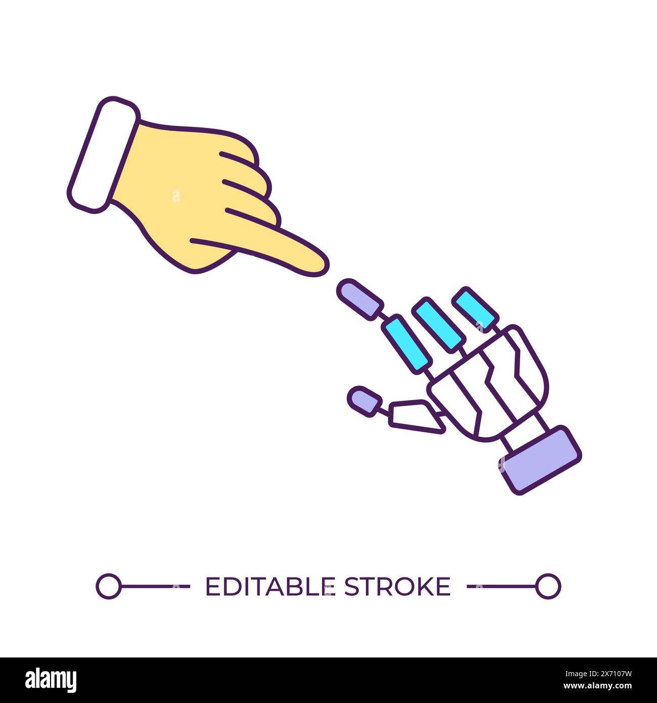 Robot ai hand pointing Cut Out Stock Images & Pictures - Alamy