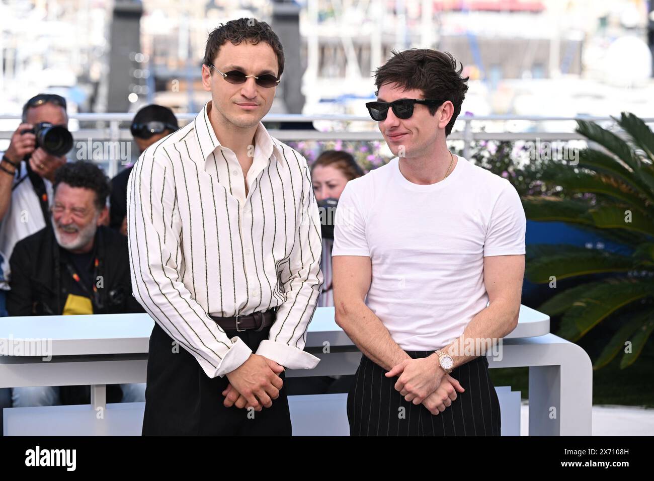 German actor and dancer Franz Rogowski (left) and Irish actor Barry ...