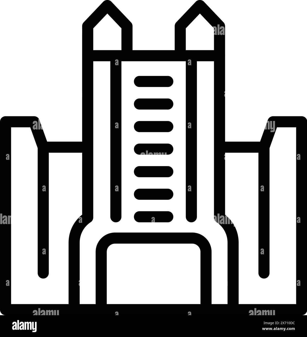 Brussels cathedral icon outline vector. Architecture landmark. Travel ...