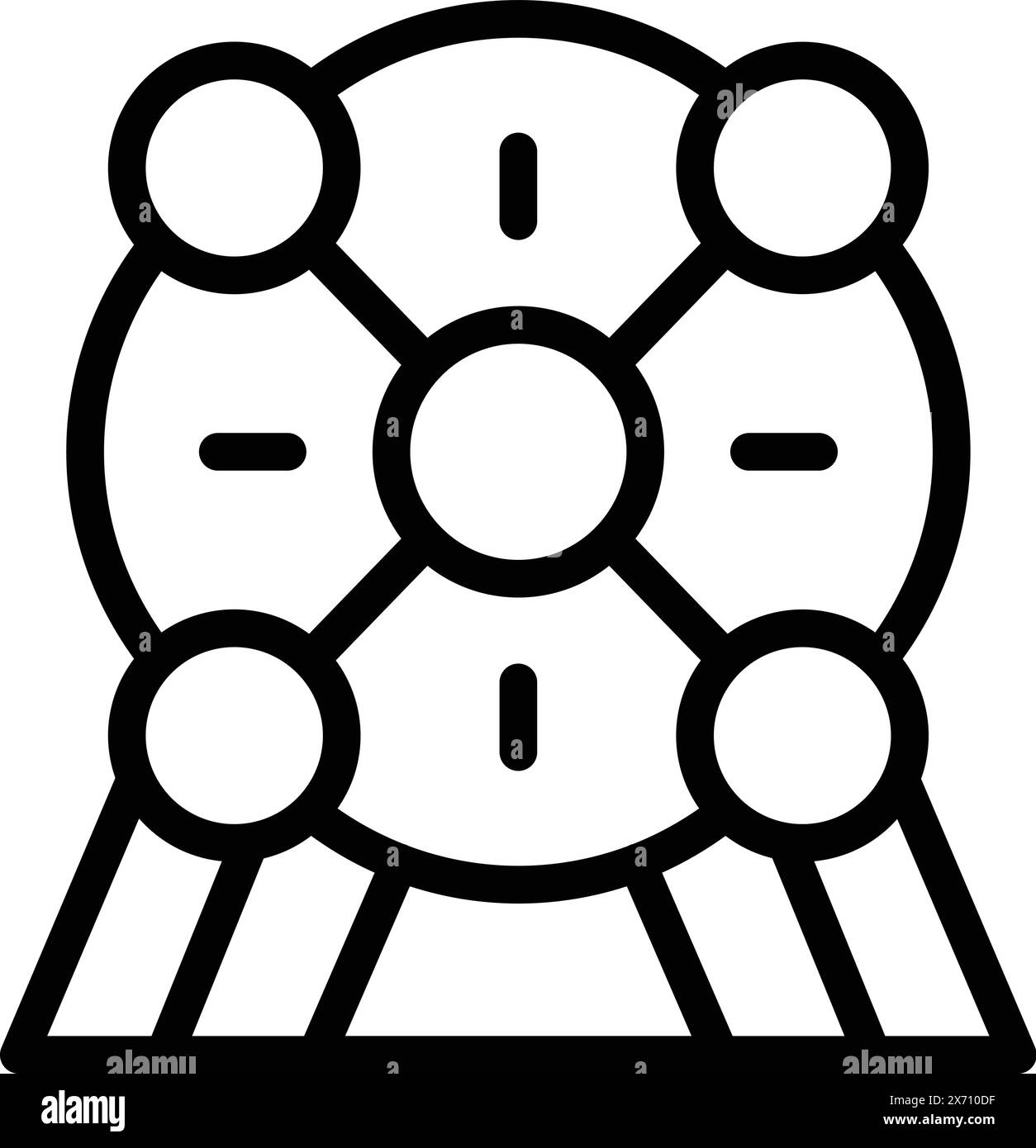 Brussels Atomium icon outline vector. National landmark. Tourist ...
