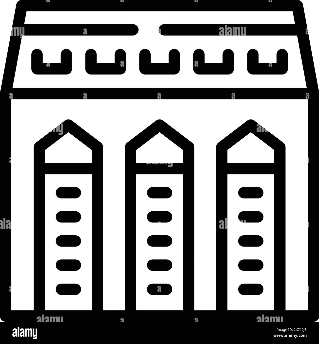 Belgian tourism landmark building icon outline vector. Brussels ...